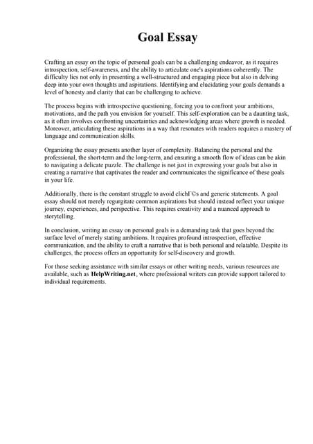 My Goals Essay.pdfMy Goals Essay | PDF