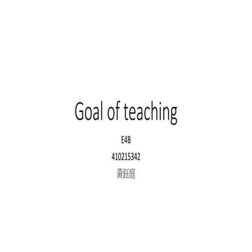 Goal of teaching | PPT