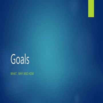 Goals Setting | PPTX