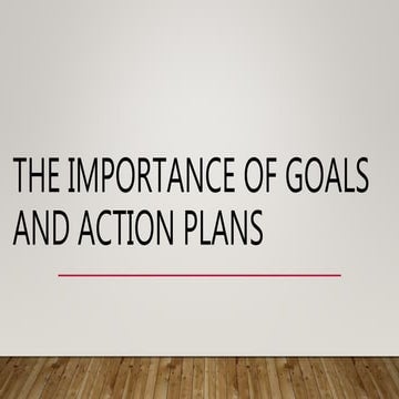 Goals and Action Plans | PPTX