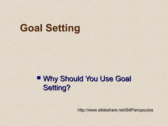 GOAL SETTING POWERPOINT | PPT