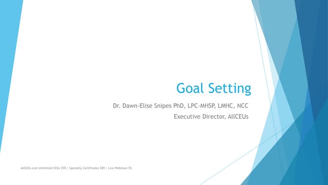 PPT on Goal Setting | PPTX