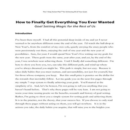 Goal Setting Magic | PDF