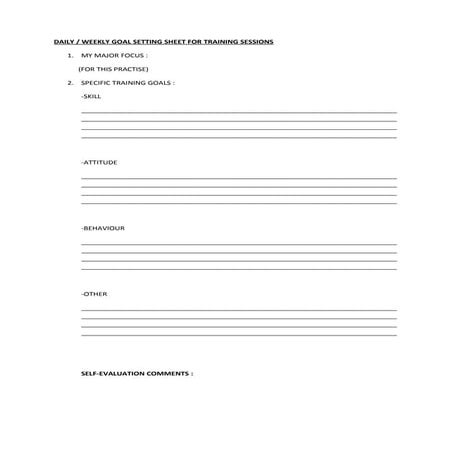 Goal setting sheet | DOC