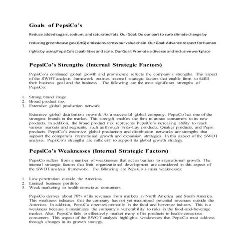 Goals of PepsiCo.docx