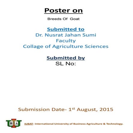 PPT on Breeds of Goat | Different Types of Goat | PPTX