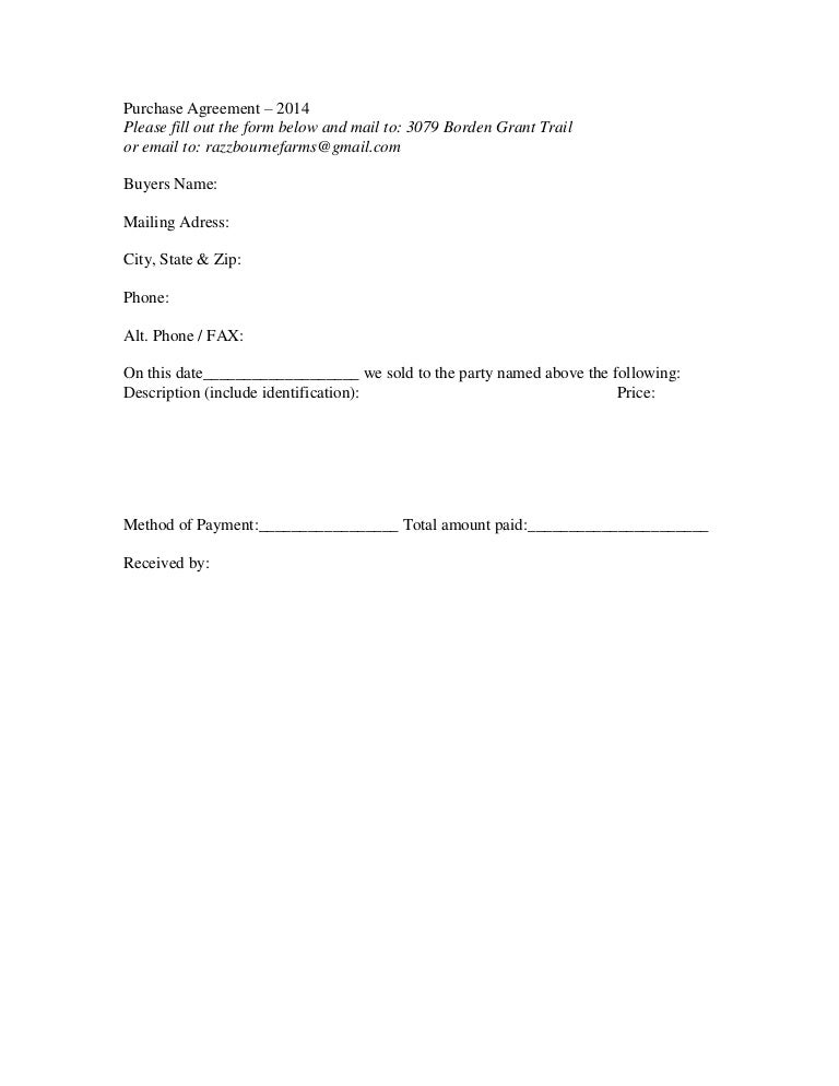 Goat purchase agreement – 2014