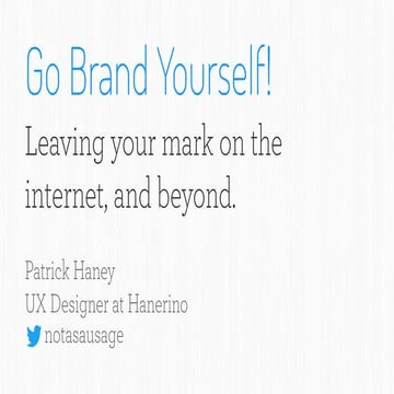 Go Brand Yourself! | PPT