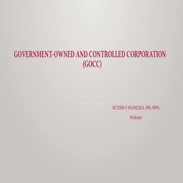 GOCCs-Lecture-2.pptx Government - owned and controlled corporation | PPTX | Business Accounting ...