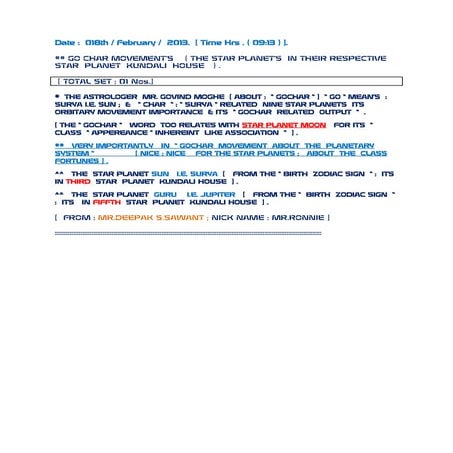 ## Go char movement’s ( the star planet’s in their respective star planet kundali house ...