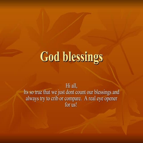 God Blessings | PPT | Career Advice | Careers
