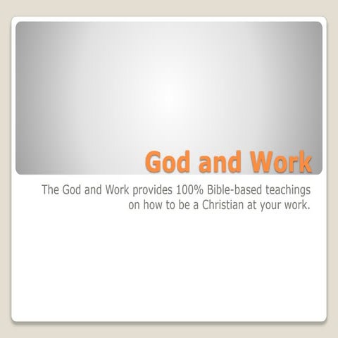 God and Work | PPTX