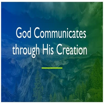 God Communicates through His Creation.pptx