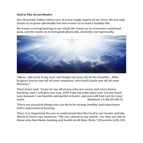 God is The Great Healer | PDF