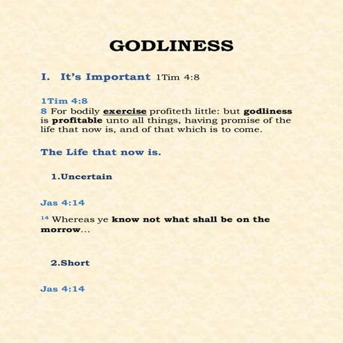 GODLINESS | PDF