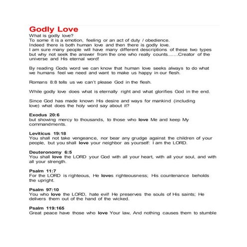 Godly Love | DOCX