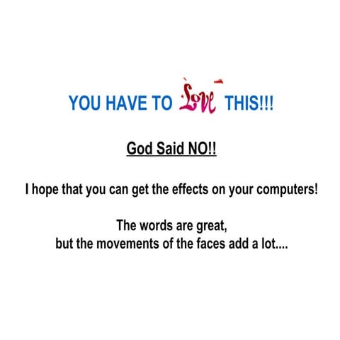God said, no | PPT