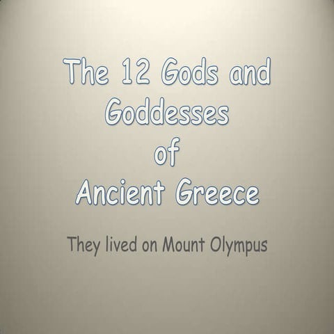 Greek Gods and Goddesses | PPT