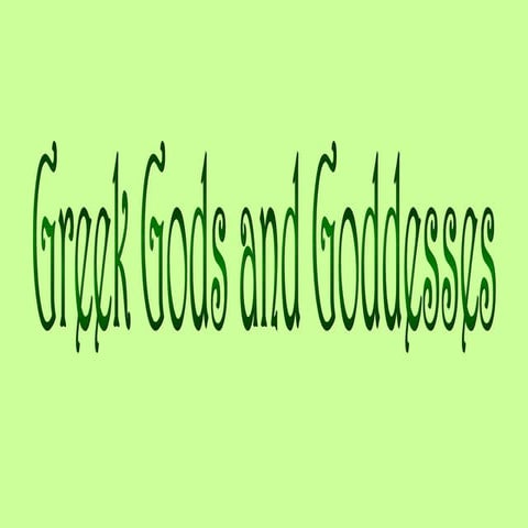 Ancient greek and roman gods | PPT