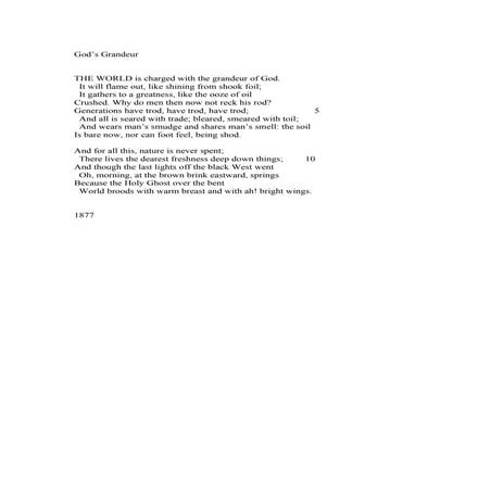 God's grandeur | DOC