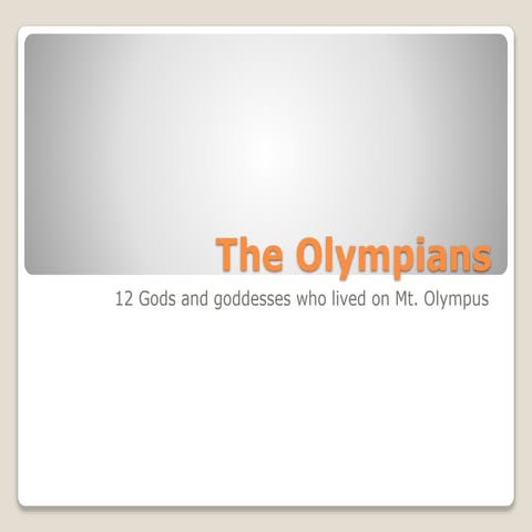 Gods of mt. olympus | PPT
