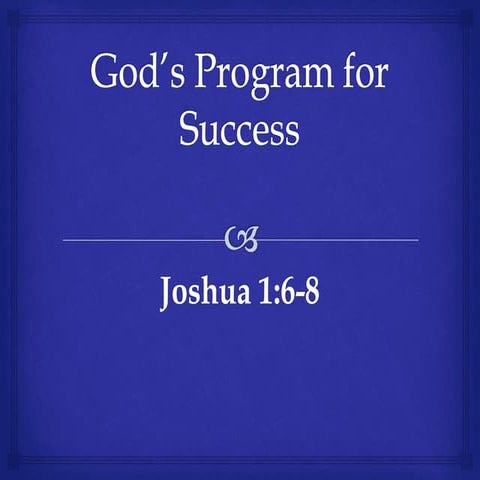 God’s program for success | PPTX
