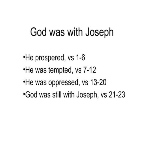God was with joseph | PPT