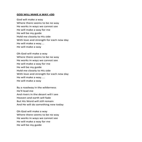 God will make a way | DOCX