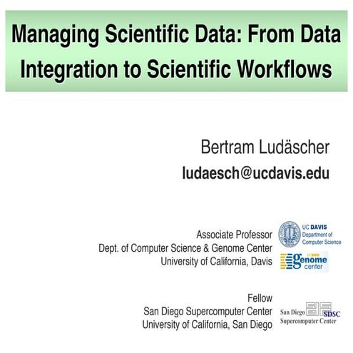 [flashback 2005] Managing Scientific Data From Data Integration To