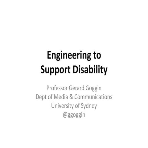 Engineering to Support Disability | PPT