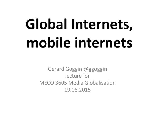 Global Mobile Internets Lecture Usyd Meco3065 Ppt