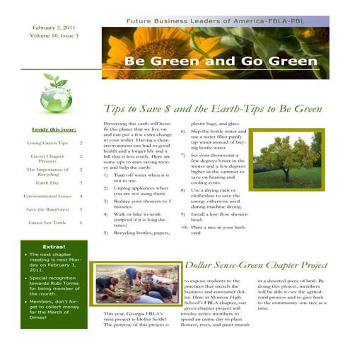 Go Green Newsletter | PDF | Environmental Services Industry | Industries
