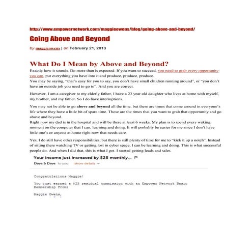 Going above and beyond | DOCX