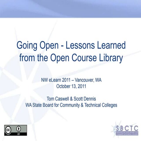 Going Open: Lessons Learned from the Open Course Library | PPTX