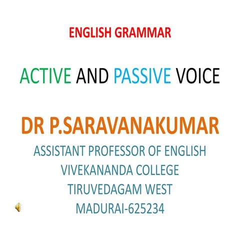 Active and Passive Voice | PPTX