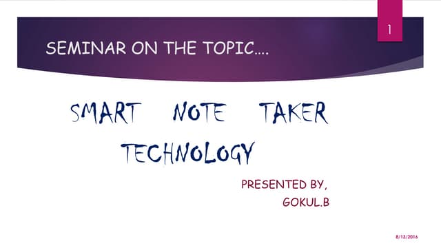SMART NOTE TAKER | PPTX
