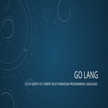 Go Language Programming Basic Introduction Ppt