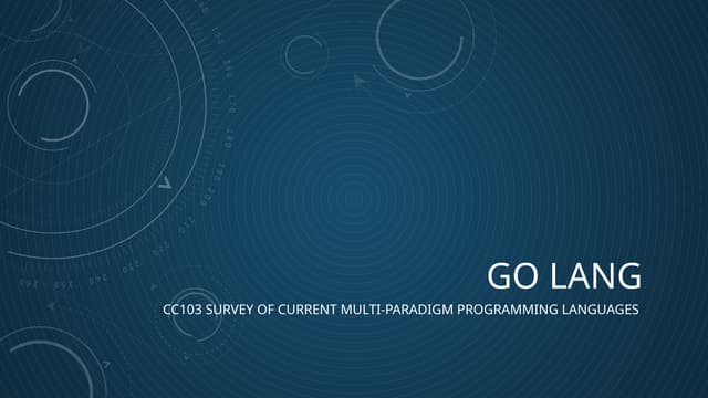 Go Language Programming Basic Introduction Ppt