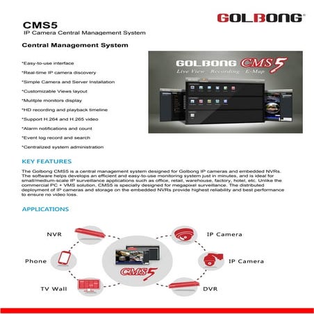 Golbong cms5 ip camera software nvr software vms software | PDF