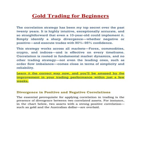 The Best Gold Trading Strategies for Beginners | PDF