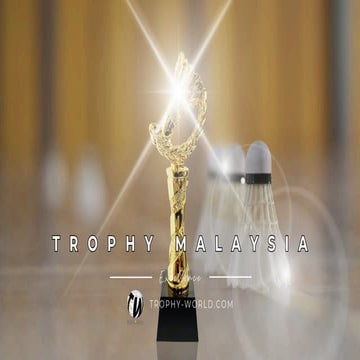 Golden Badminton Trophies at Trophy-World Malaysia | Custom Trophies ...