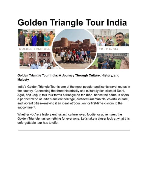 golden triangle tour, golden triangle tour | PPT