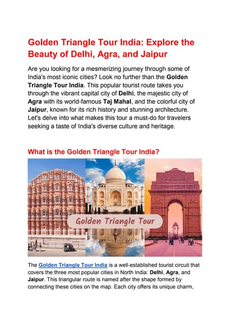 The Ultimate India Golden Triangle Itinerary & Travel Guide. | PDF ...
