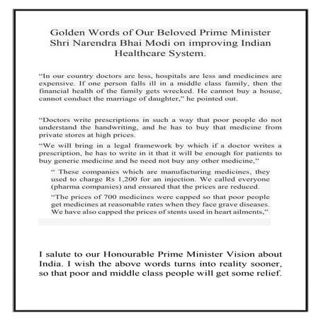Golden Words of Our Beloved Prime Minister Shri Narendra Bhai Modi on ...