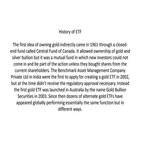 Gold ETFs | PPTX