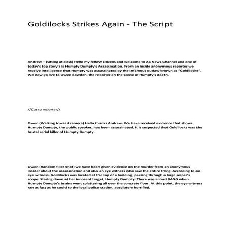 Goldilocks script | DOCX