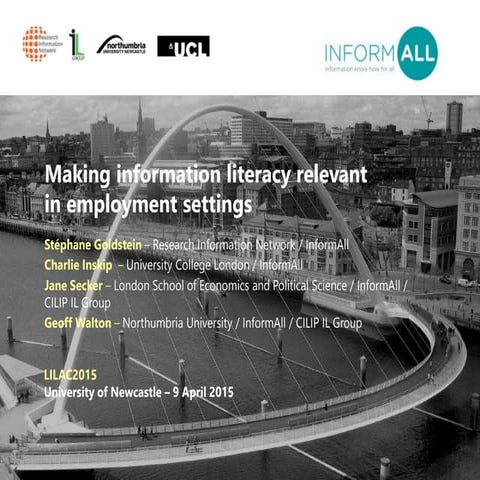 Making IL relevant in employment settings - Stéphane Goldstein, Charlie ...