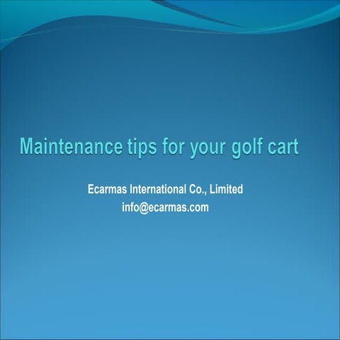 Golf cart maintenance tips | PPT