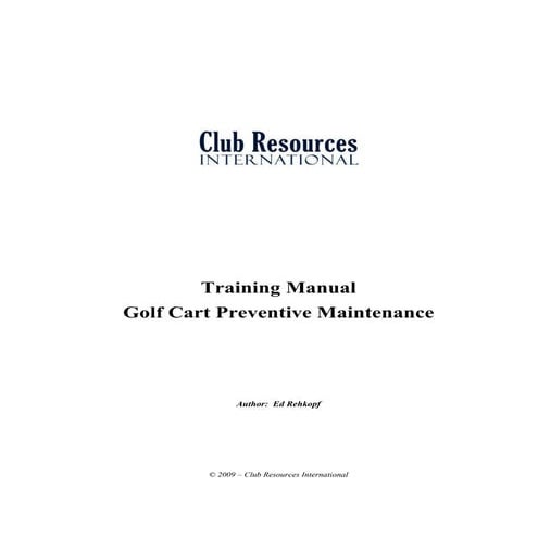 Golf cart preventive maintenance | PDF