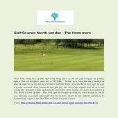 Golf Courses North London - The Hertsmere